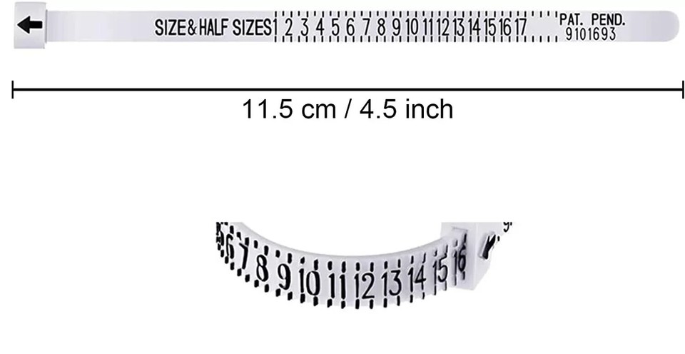2-Pack Ring Sizer Measure Tool Gauge Plastic Finger Sizing Finder ...