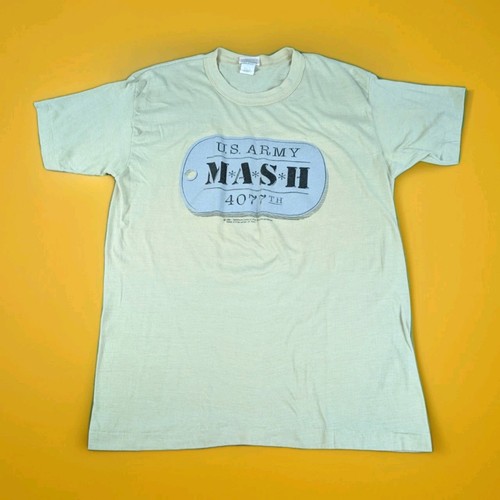 VTG Mash 4077th 1981 TV Promo Mens XL Tan Single Stitch Muscle Tshirt ...