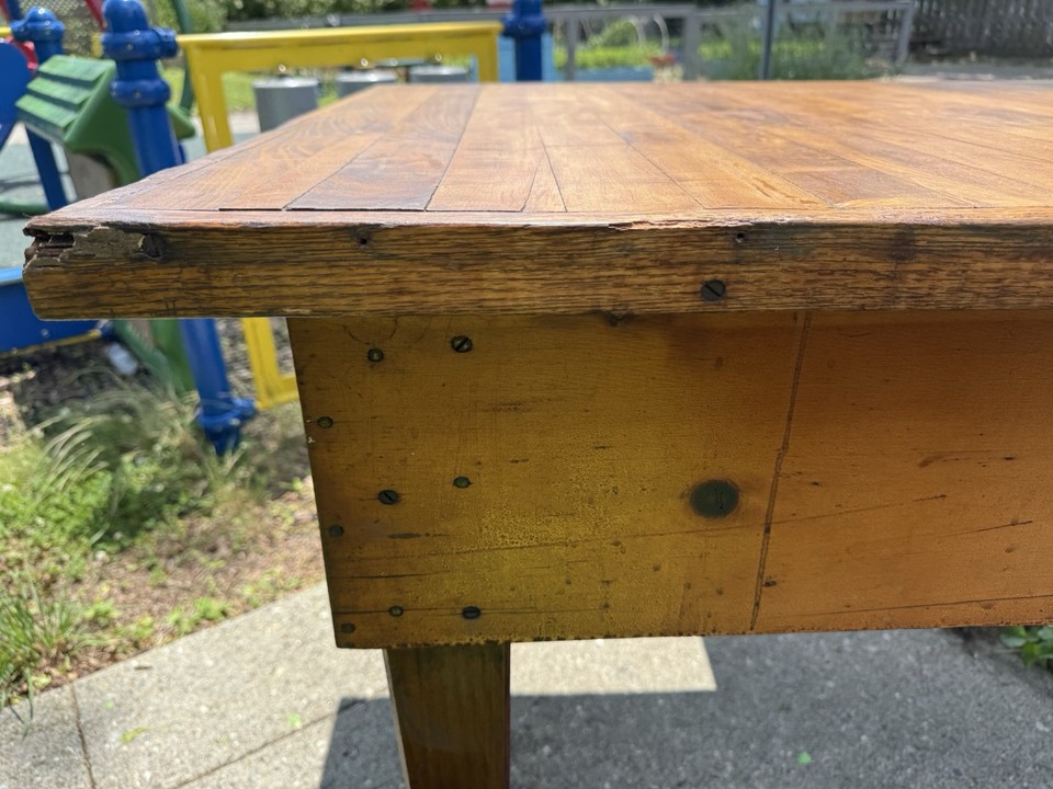 1900s Antique Kitchen Island /Industrial Shop Table Farm Table Dining ...