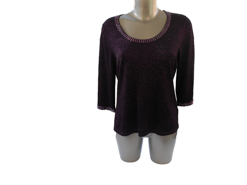 ladies top 40" bust three quarter sleeves gray & osbourn black and ...