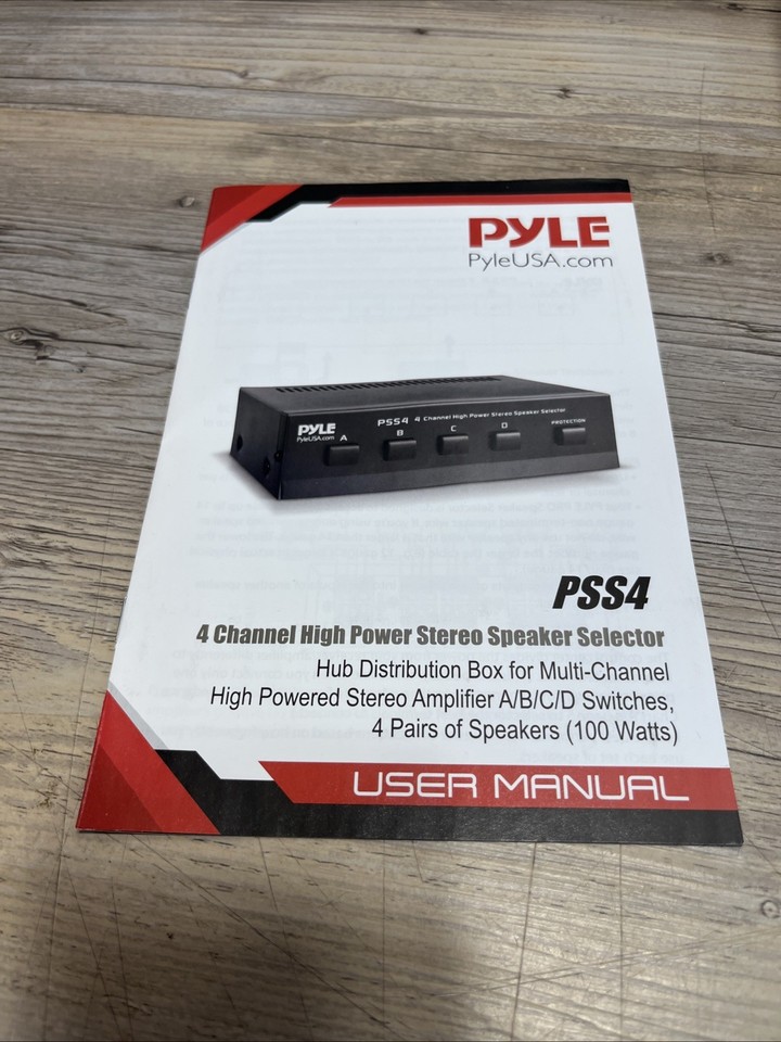 Pyle PSS4 4 Channel High Power Stereo Speaker Selector - Wired ...