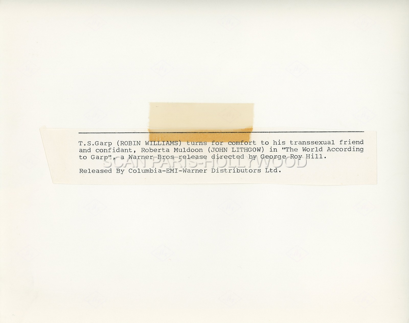 ROBIN WILLIAMS JOHN LITHGOW THE WORLD ACCORDING TO GARP 1982 PHOTO ...