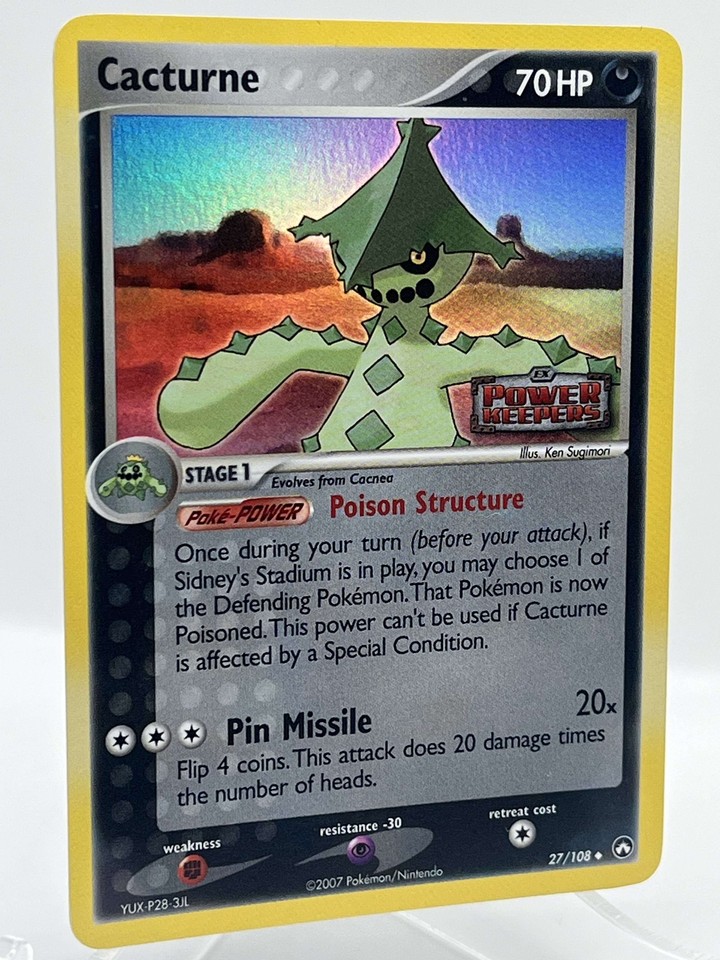 Cacturne 27/108 EX Power Keepers Reverse Holo Rare Stamped Pokemon TCG ...