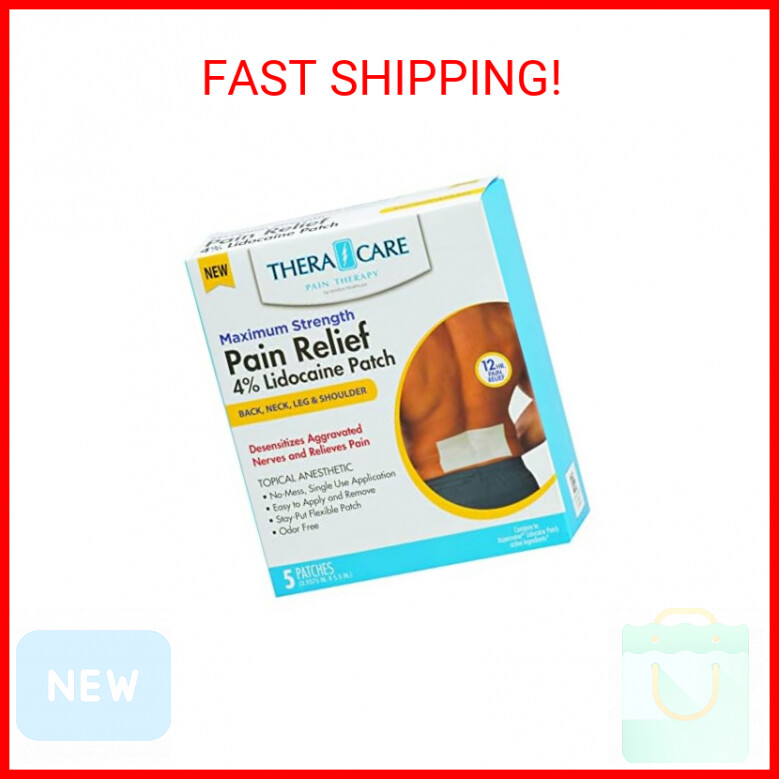 Thera|Care Pain Relief Patch | 4% Lidocaine Patch | 3.9” x 5.5” | 5-Count Box | eBay