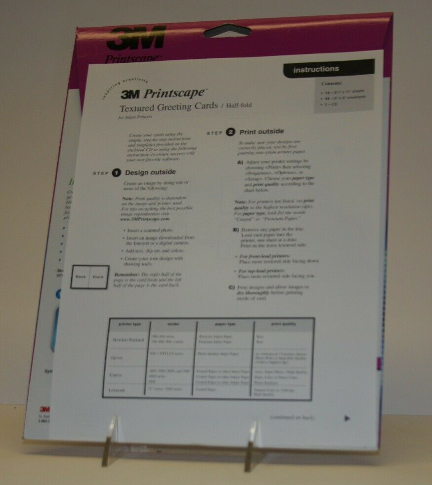 3M Printscape Textured Blank Greeting Cards with Envelopes, Half-fold ...