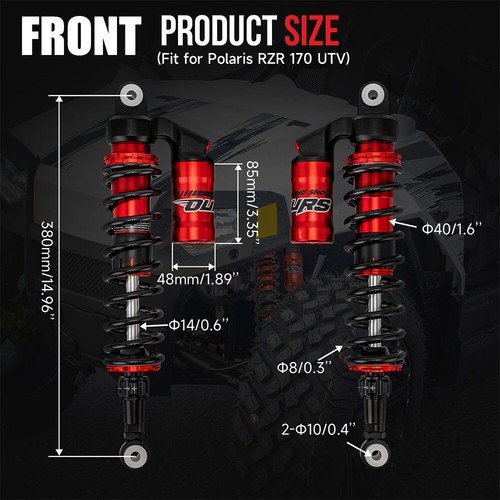 UTV Front + Rear Air Shocks Suspensions Absorbers Fit For Polaris RZR ...