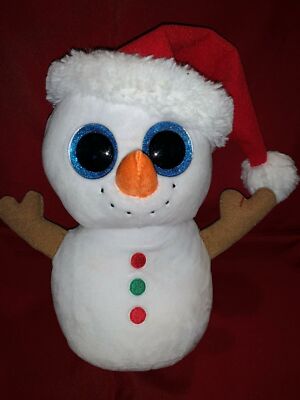 Ty Beanie Boos SCOOP the Snowman 9" Beanbag Plush Stuffed Toy w ...