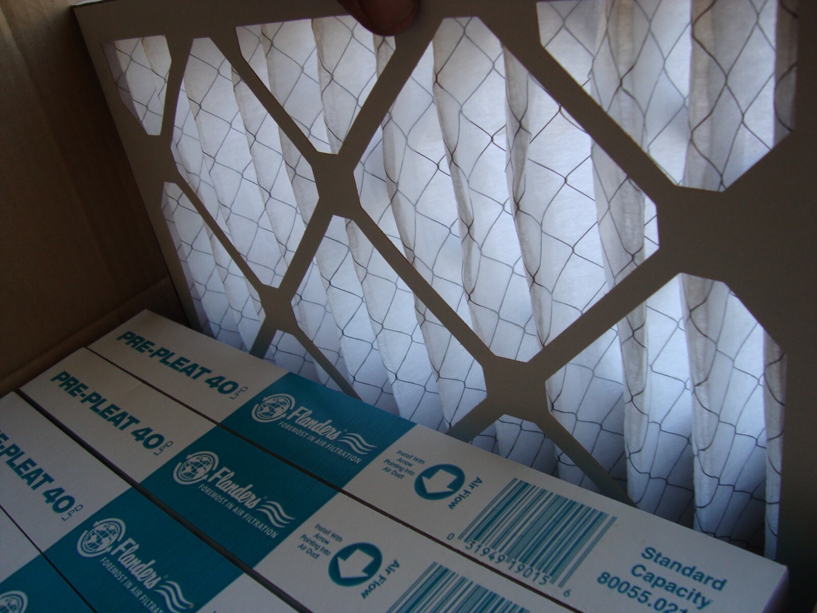 Flanders 80055-021625 Pre Pleated Air Filter 16" x 25" x 2" **Box of 12 ...