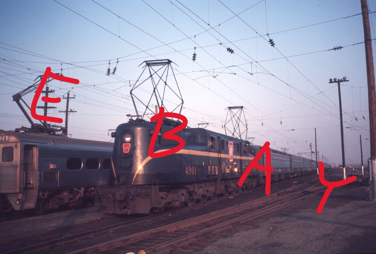 Pennsylvania PRR GG-1 LIRR Cars Philadelphia PA PC era 1971 Original ...