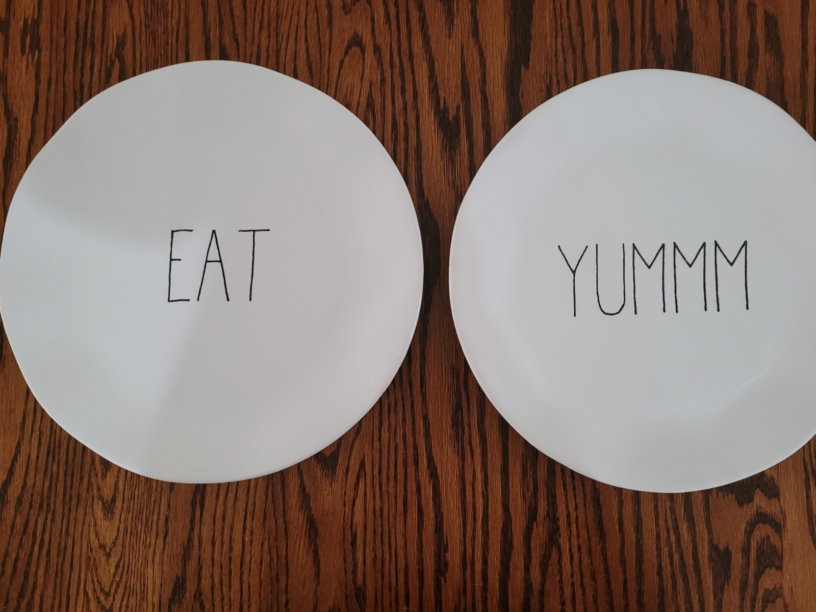 Parini Rae Dunn China Yummm-Eat Set Of 2 Large Dinner Plates Heavy 10 1 ...