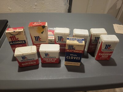 Lot of 10 McCormick Spice Containers Cardboard & Metal 1977 & Older. | eBay