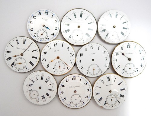 Lot 10 Antique Movements Pockets Watches Hand Winding Some Work Others ...