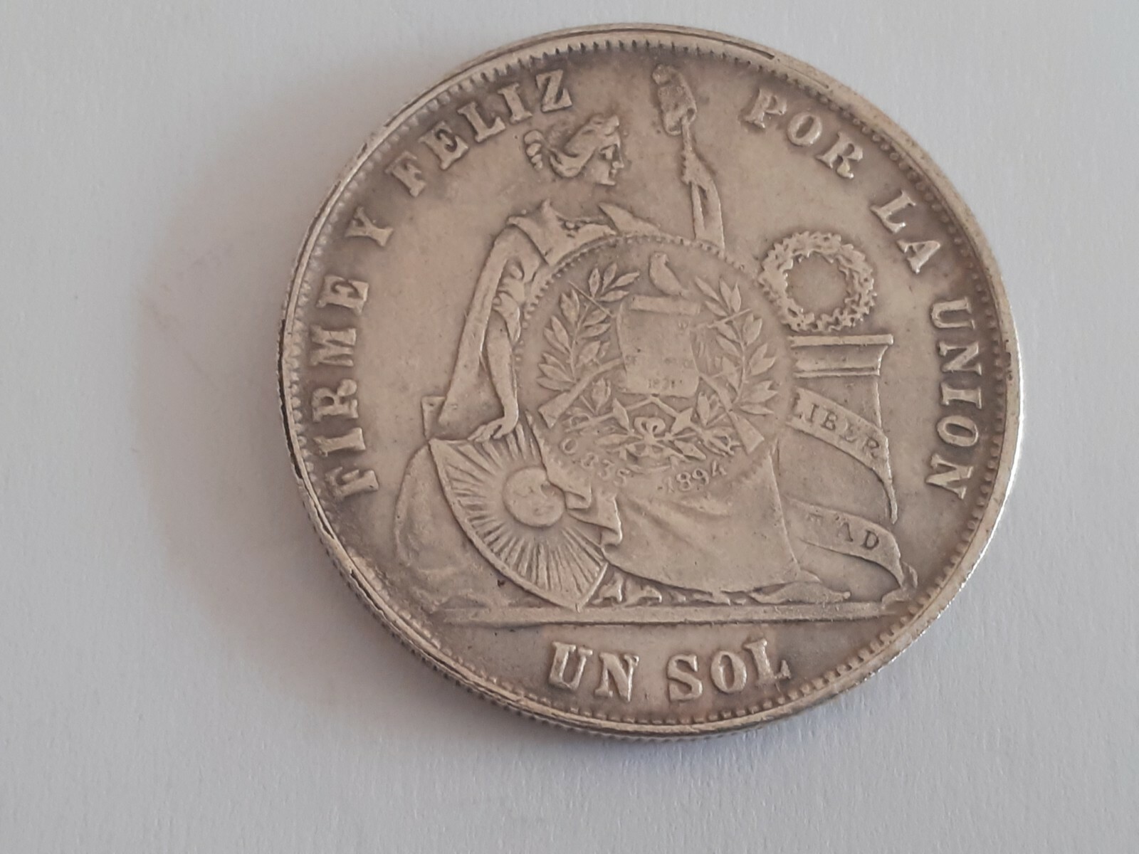 Peru 1871 - Silver Un sol coin, Firme Y Feliz por la Union, nr. 29. | eBay