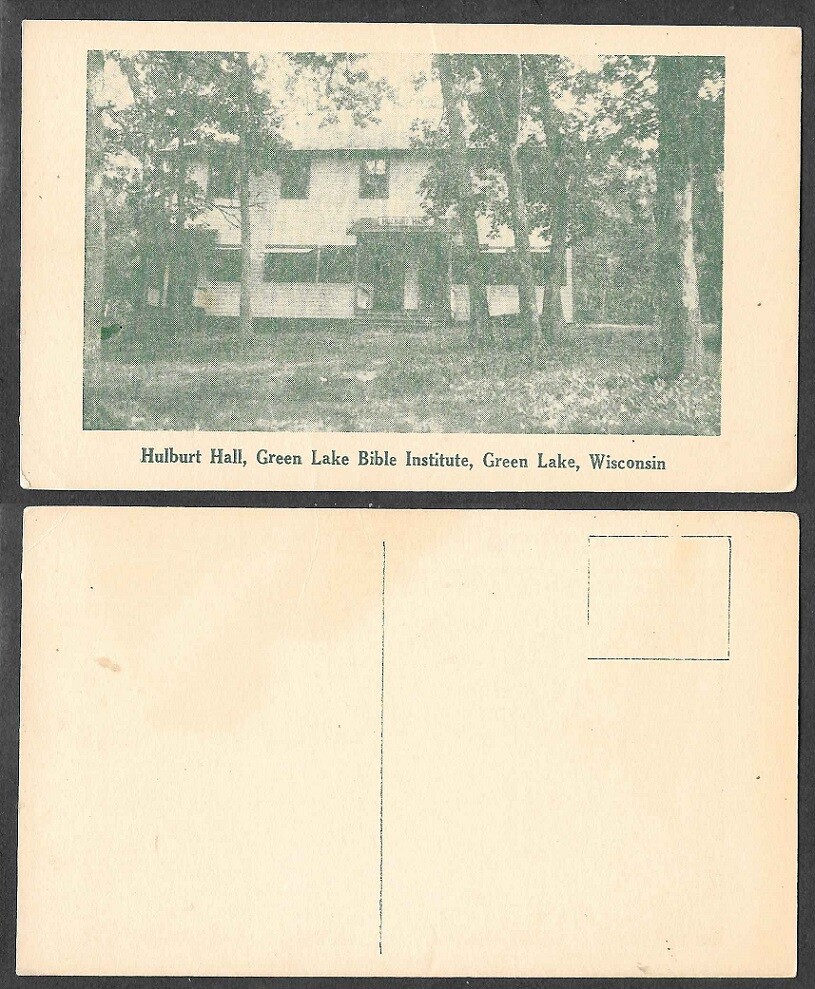Old Wisconsin Postcard - Green Lake Bible Institute - Hulbert Hall | eBay