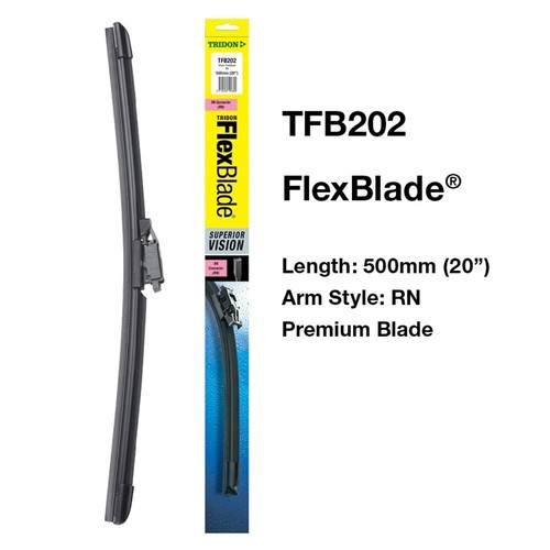 Tridon Flexblade Wiper Blade - 20 Inch - 1 Piece 500mm (20") TFB202 ...