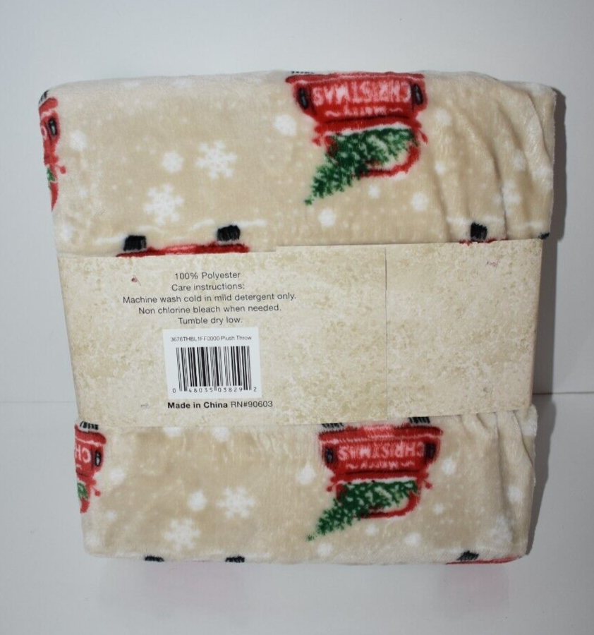 Ashley Cooper Red Christmas Truck Plush Throw Blanket | eBay