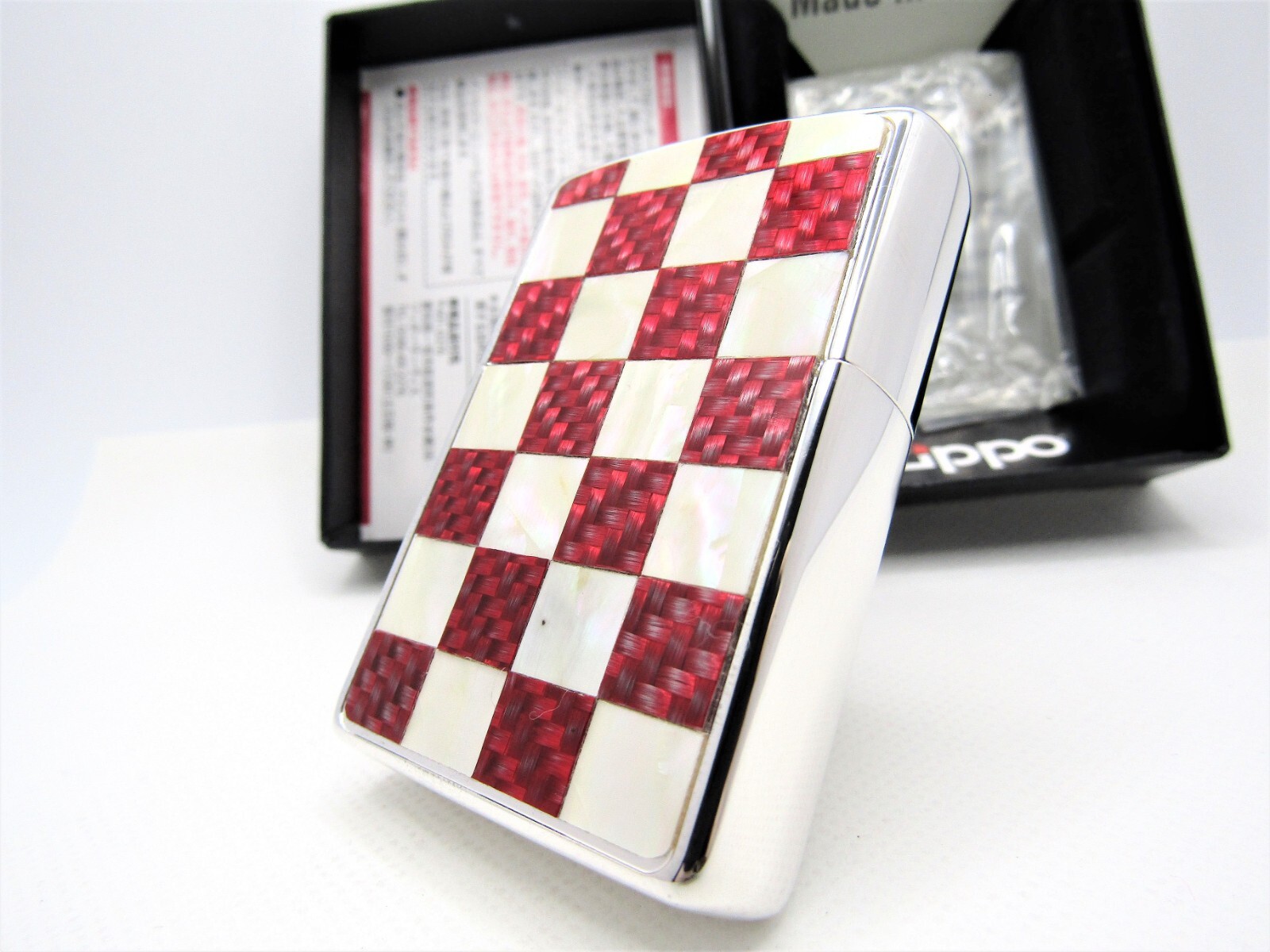 Red Carbon Shell Plaid Inlay ZIPPO 2020 MIB Rare | eBay
