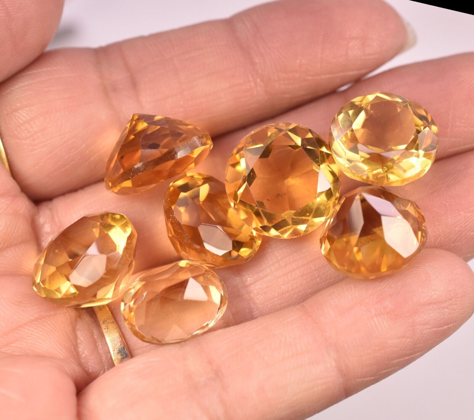 Lot impeccable de 72,80 ct citrine brésilienne naturelle coupe ronde ...