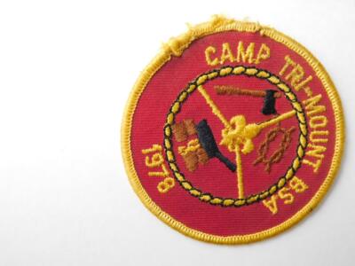 BOY SCOUTS VINTAGE PATCH BADGE BSA 1978 CAMP TRI-MOUNT COLLECTOR CREST ...