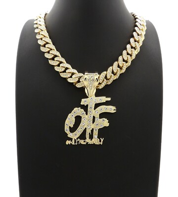 Hip Hop Only the Family OTF Pendant & Iced Cubic Zirconia Cuban Chain ...