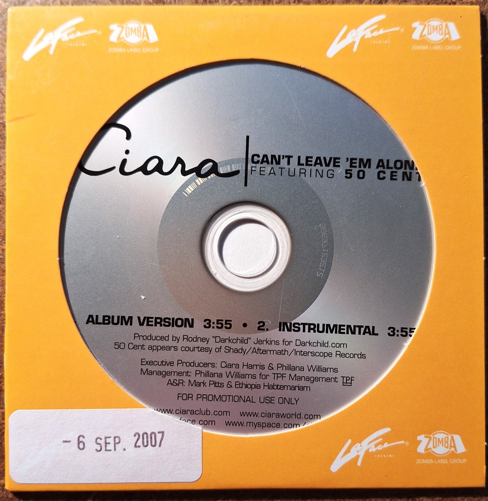 Ciara - can't leave 'em alone feat. 50 Cent CD single promo 2007 Laface ...