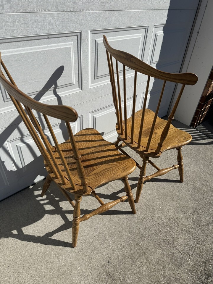 Vintage Pair Windsor Spindle Comb Back Dining Chairs Buyer$Ship | eBay