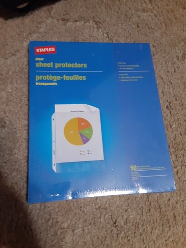 Staples Clear Sheet Protectors- 50 Top Loading Sheets- 10519, PVC Free ...