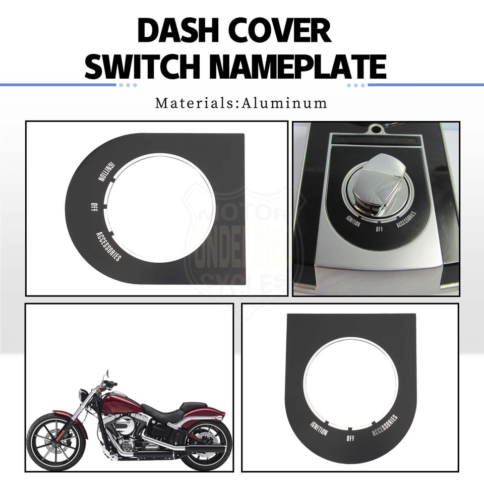 Black Dash Cover Switch Nameplate For 96-17 Harley Softail FXST FLST 93 ...