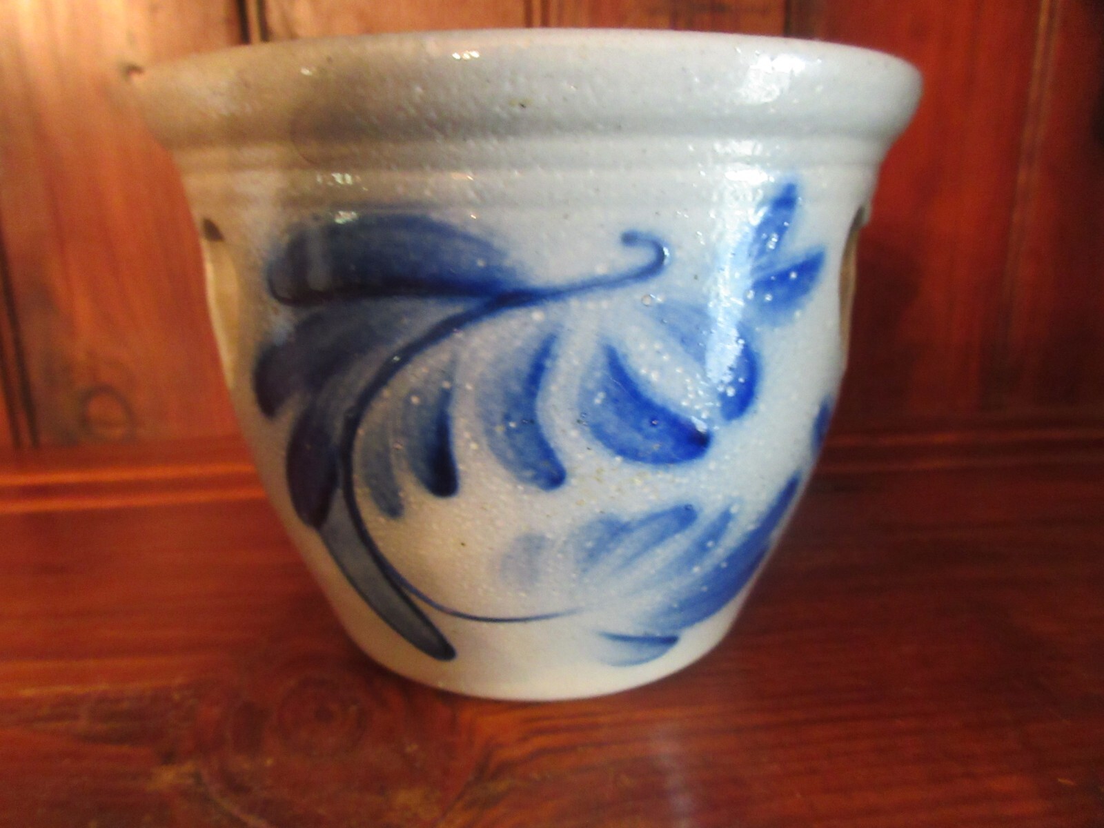 David Eldreth Pottery 2005 Salt Glazed Heart Cutout Floral Crock Candle ...