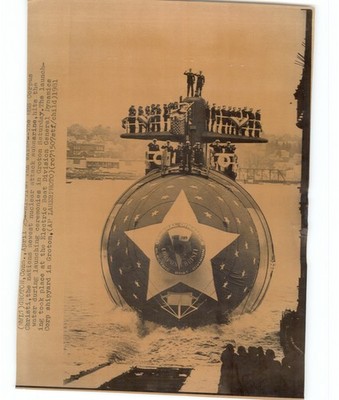 NAVY Nuclear SUBMARINE USS Corpus Christi Launch GROTON CT 1981 Press ...
