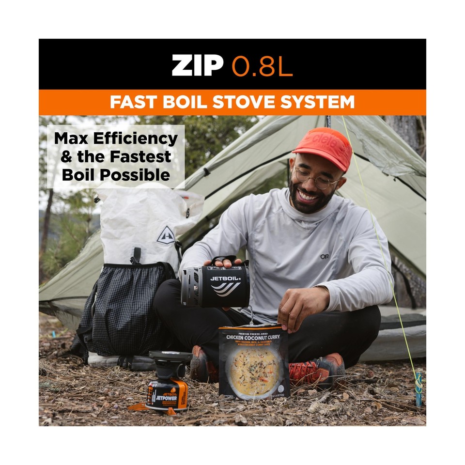 Jetboil Zip 0.8L Portable Fast Boil Stove with Easy-Turn Knob Igniter ...