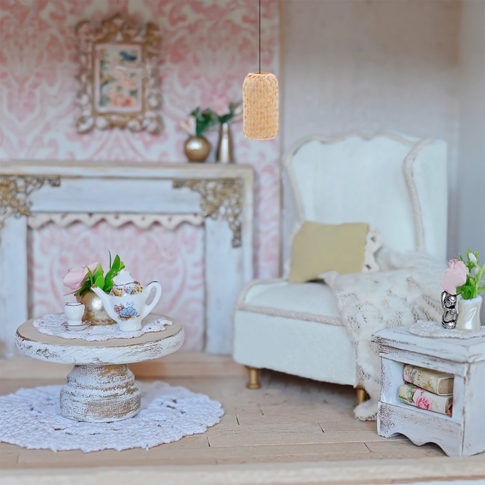 2 Pcs Diy Painting Ideas Bamboo Hanging Lamp Pendant Light Bulb ...