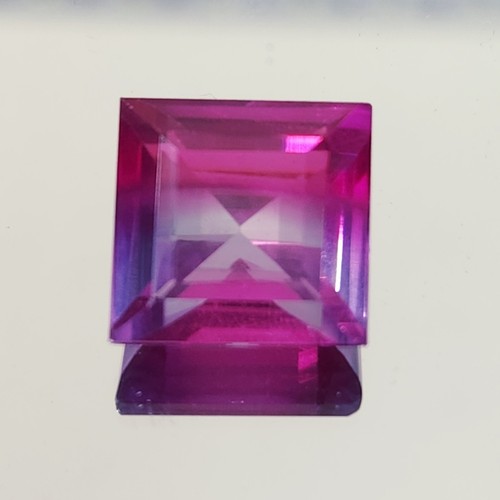 12x12 mm Bi-Color Sapphire Princess Cut Loose Stone Natural Gem Jewelry ...