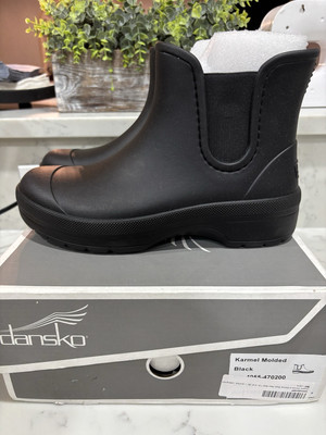 DANSKO WOMEN'S KARMEL MOLDED BLACK RAIN BOOTS SIZE 38 (7.5 - 8) NEW IN ...