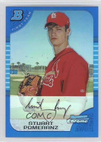 2005 Bowman Chrome First Year Blue Refractor /150 Stuart Pomeranz Stu ...