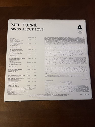 MEL TORME' -Songs About Love, Audiophile, AP-67, 1982 | eBay