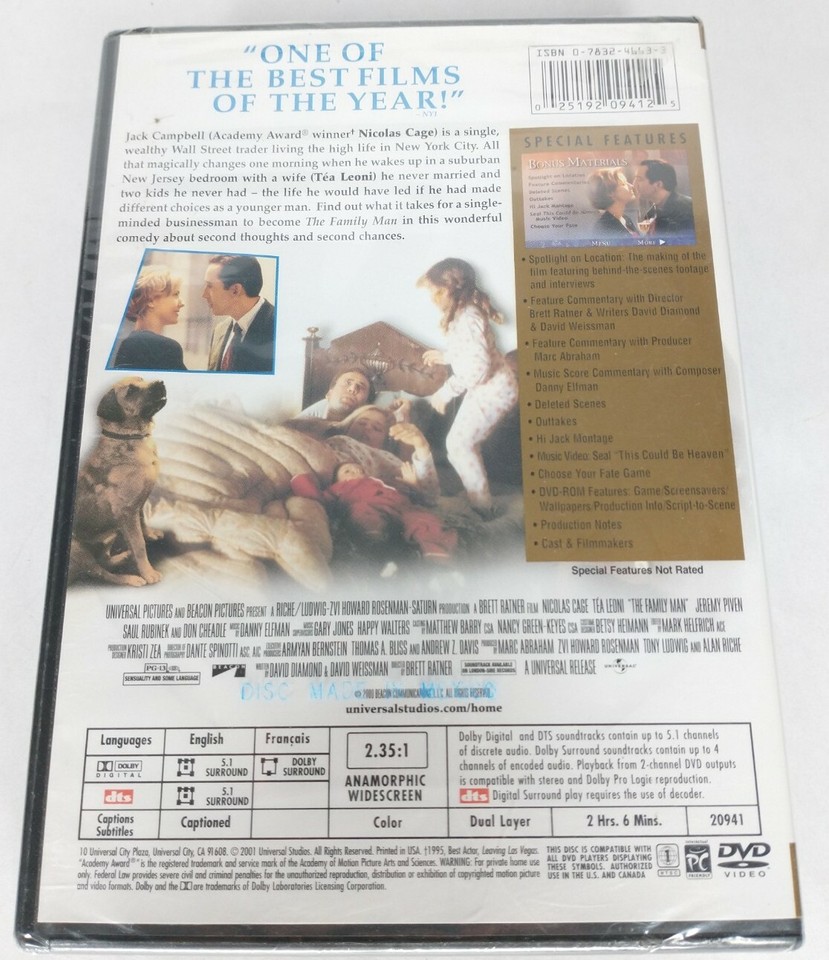 The Family Man Widescreen Collector's Edition DVD 2001 Universal ...