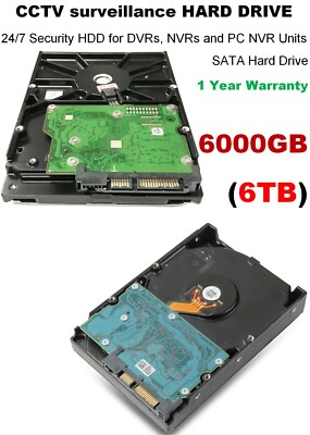 6000GB CCTV surveillance HARD DRIVE 6TB for DVR NVR with 1 year ...