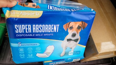 All-Absorb Male Dog Wrap, 50 Count, X-Small Super Absorbent 4 Packs Of ...