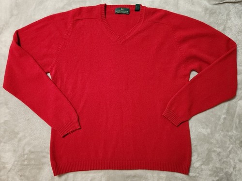 EMBASSY ROW Cashmere Mens XL Sweater V-Neck Long Sleeve Red C28 | eBay