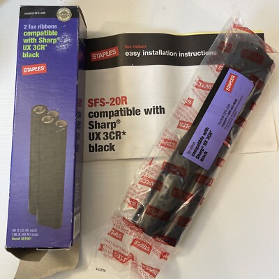 1 New STAPLES Model SFS-20R Fax Ribbon for SHARP UX-3CR Fax Machine ...