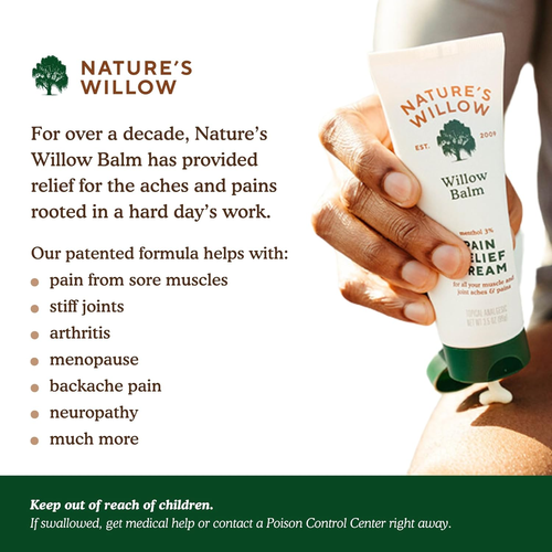 Nature'S Willow Fast-Acting Willow Balm Natural Pain Relief Cream for ...