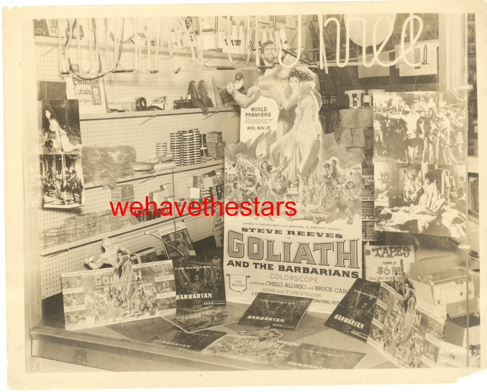 Vintage Steve Reeves GOLIATH '59 SOUNDTRACK WINDOW DISPLAY Publicity ...