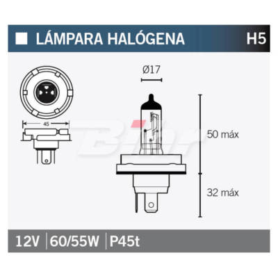 LAMPARA HALOGENA H5 | eBay