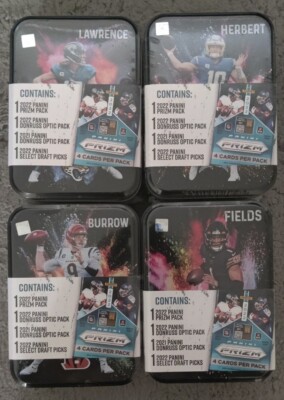 2021-22 NFL Retail Pack Collector’s Tin Prizm Optic Select Packs Burrow ...