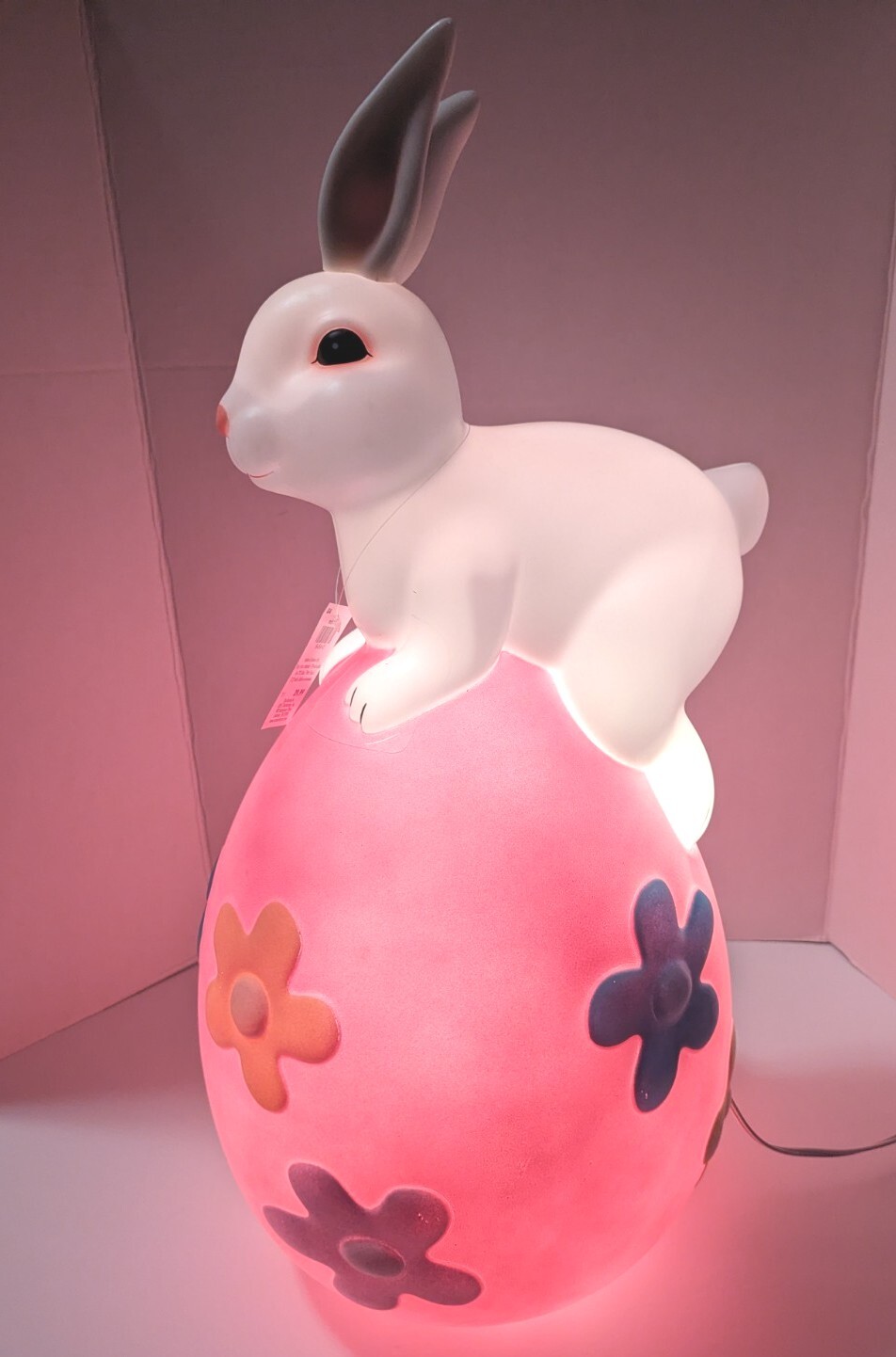 Easter Blow Mold Bunny On Painted Eggs Cracker Barrel C7 Light Up 24 IN ...