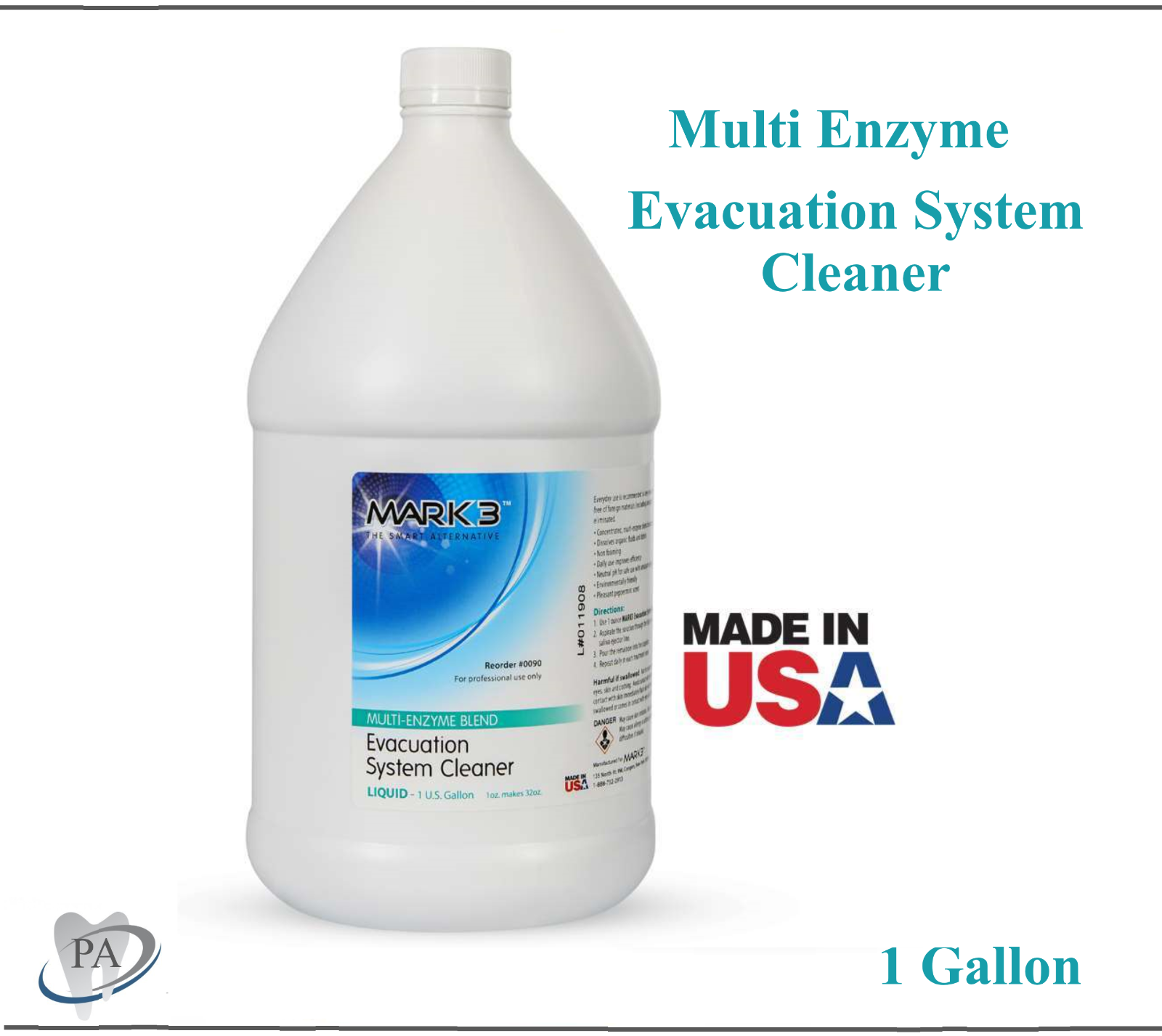 Dental Evacuation System Cleaner 1 Gallon Multi Enzyme Blend, 1 Gln ...