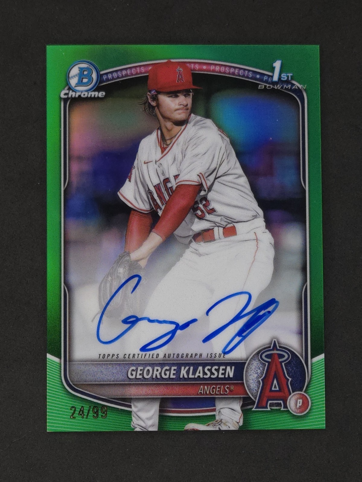 2025 Bowman Chrome George Klassen 1st True Green Refractor Auto 24/99 ...