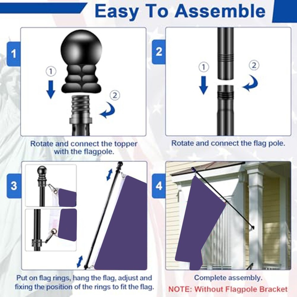 Event Flag Flying Flag Pole Kit Adjustable Flag Pole Customizable ...