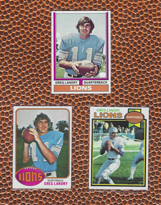 1974-76-79 Topps GREG LANDRY 3 Card Lot LIONS Great NM+ **Ships FREE ...